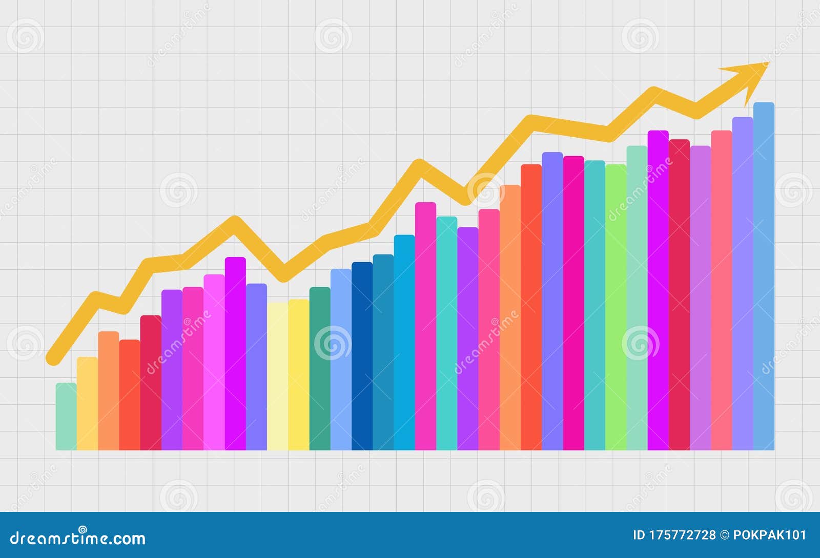 Colorful growing graph stock vector. Illustration of finance - 175772728