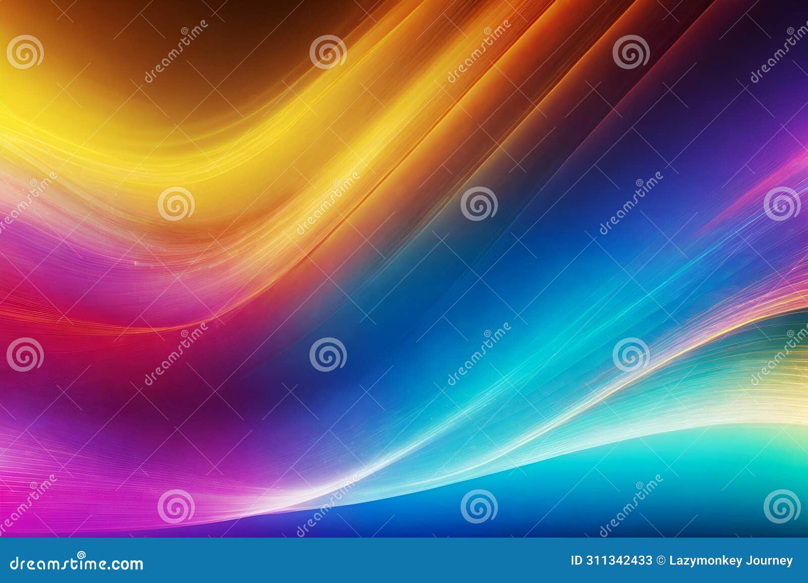 Colorful Growing Light Wave Effect in Depth, Abstract Technology ...