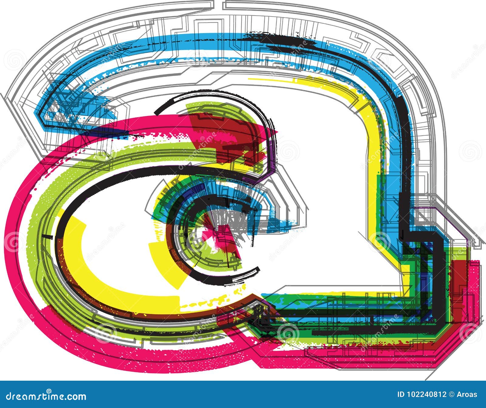 Colorful Grunge Font LETTER a Stock Vector - Illustration of grungy ...