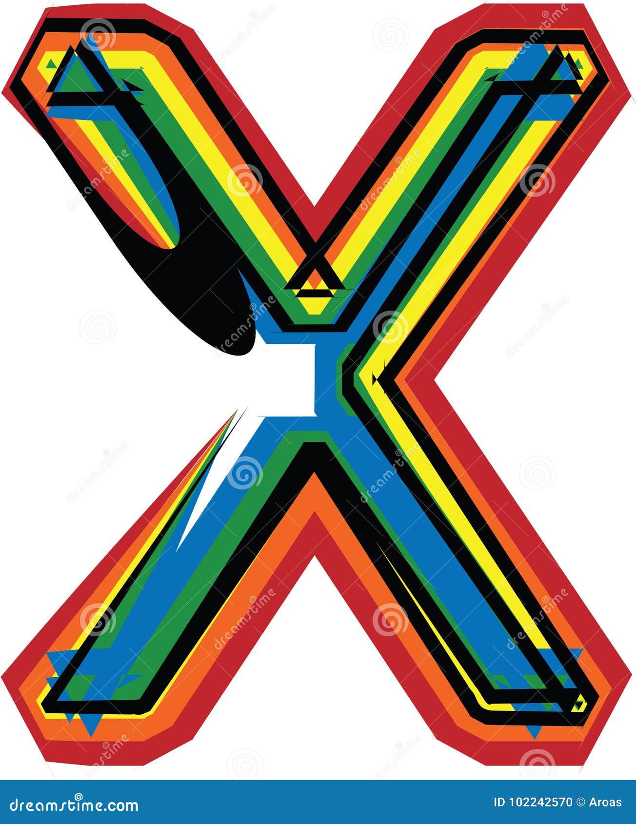 Colorful Grunge Font LETTER X Stock Vector - Illustration of letter ...