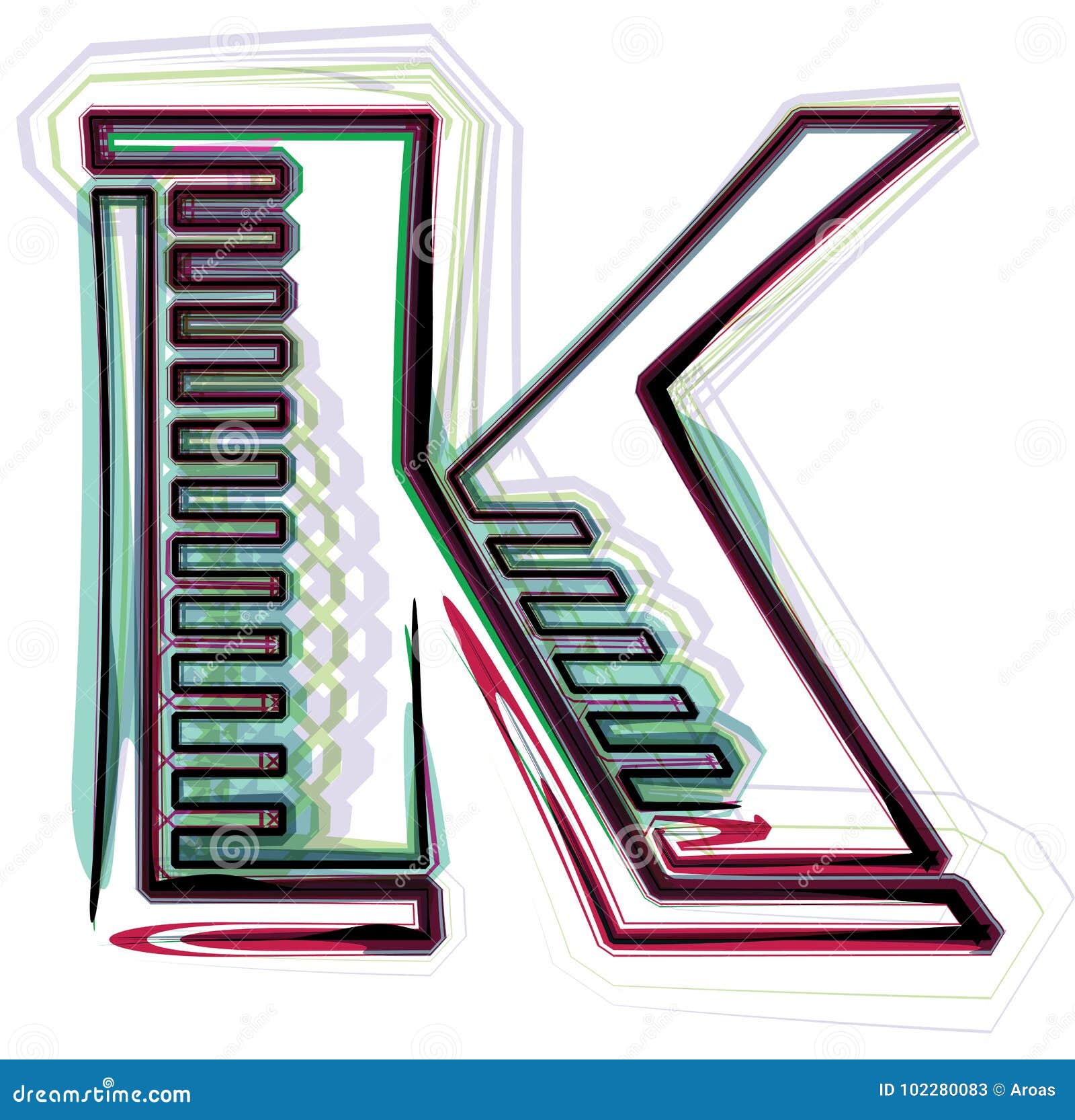 Font Illustration Letter K stock vector. Illustration of letter - 102280083
