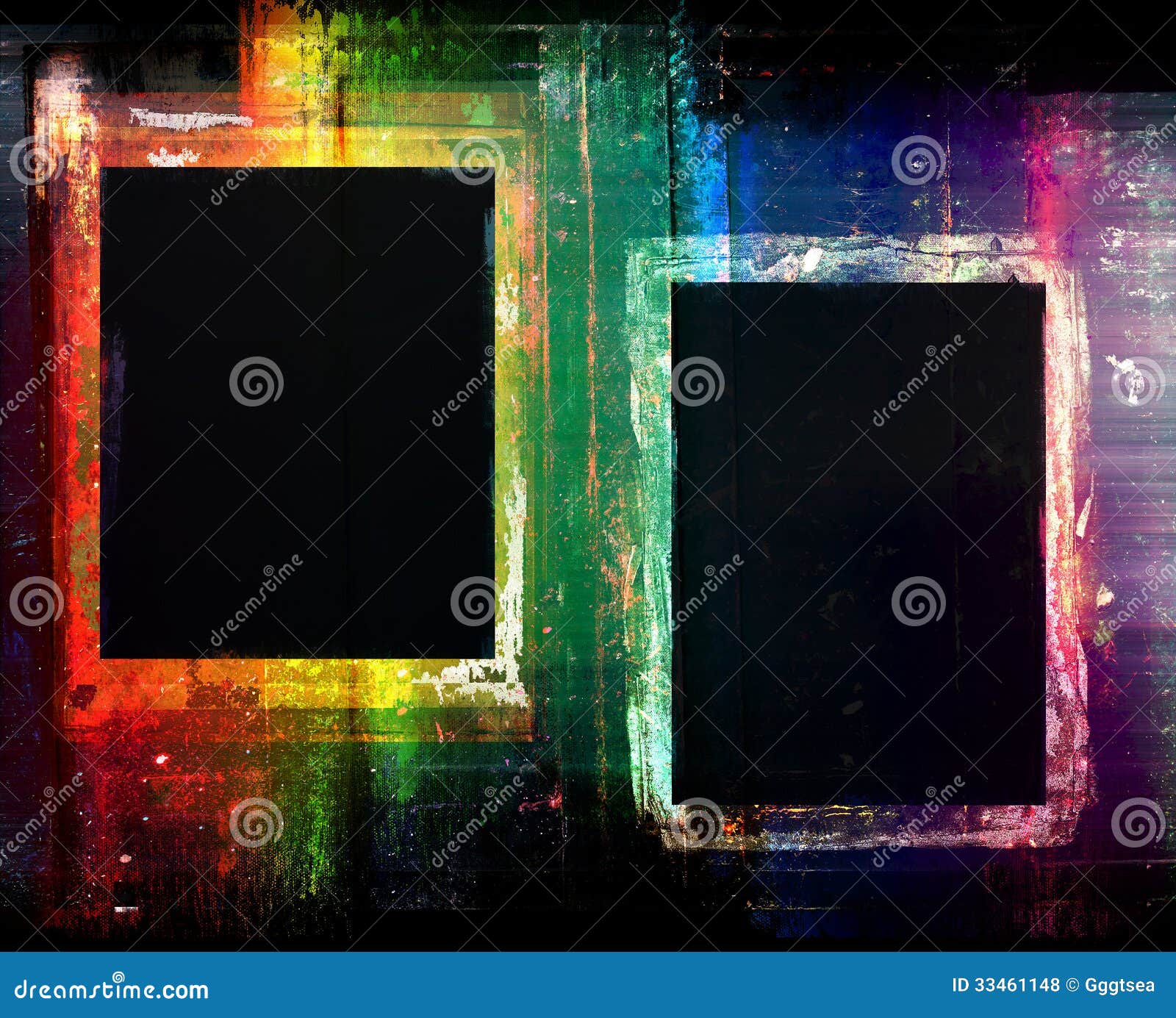 Colorful Grunge Frames Background Stock Illustration - Illustration of ...