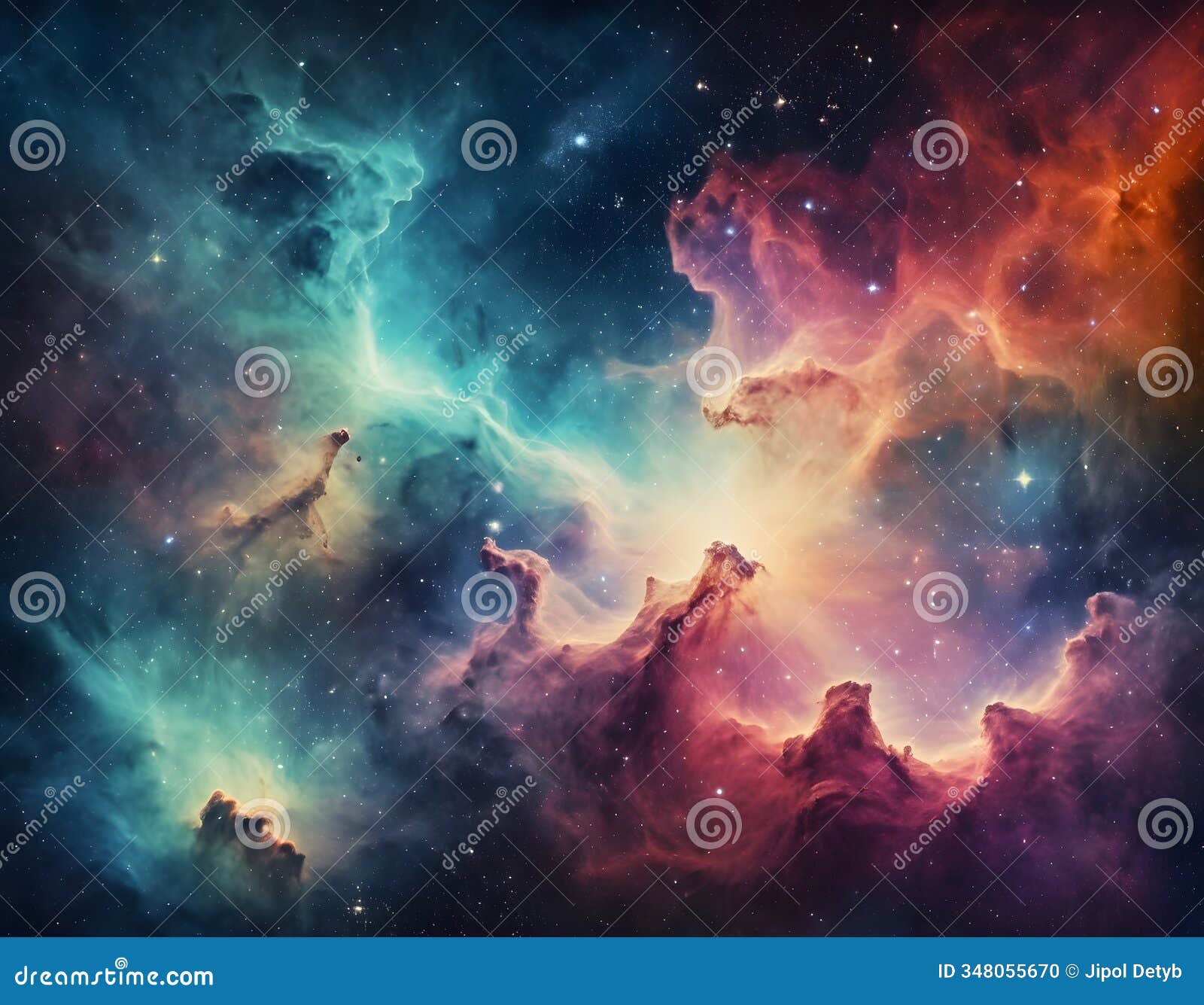 Colorful Grunge Grainy Outer Space Nebula Background Gradient. Stock ...