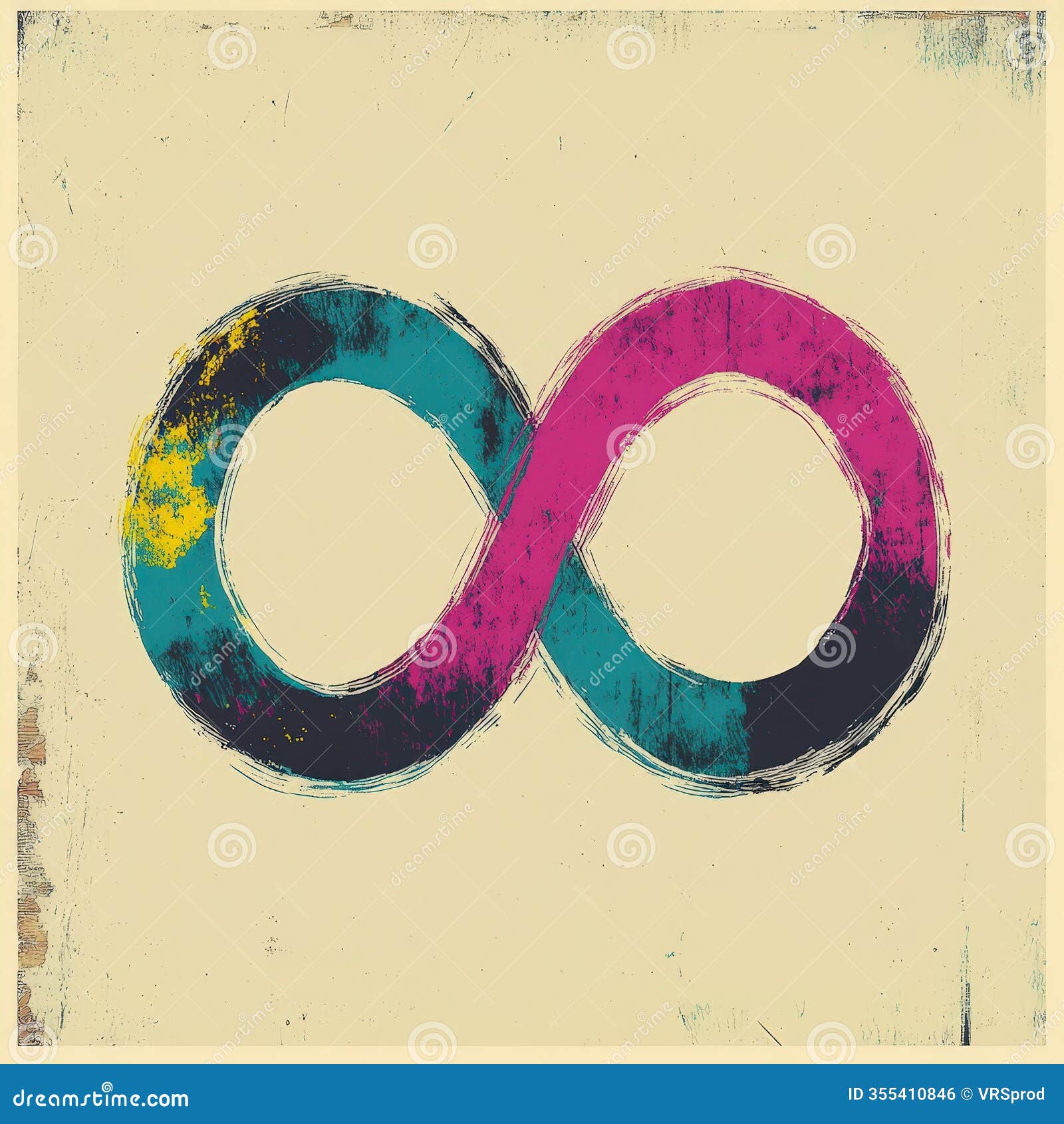 Colorful Grunge Infinity Symbol on Vintage Texture Stock Photo - Image ...