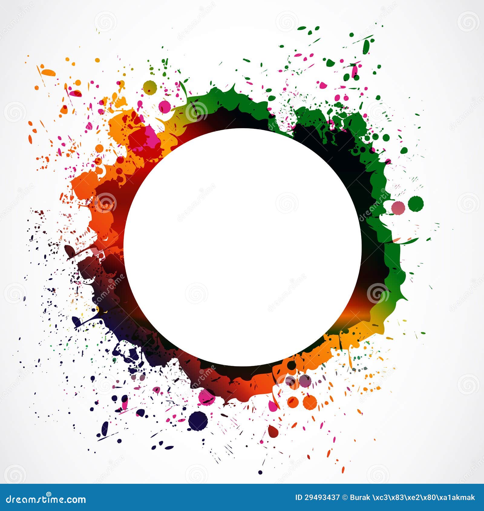 Colorful Grunge Ink Splash Circle Stock Vector - Illustration of brush ...