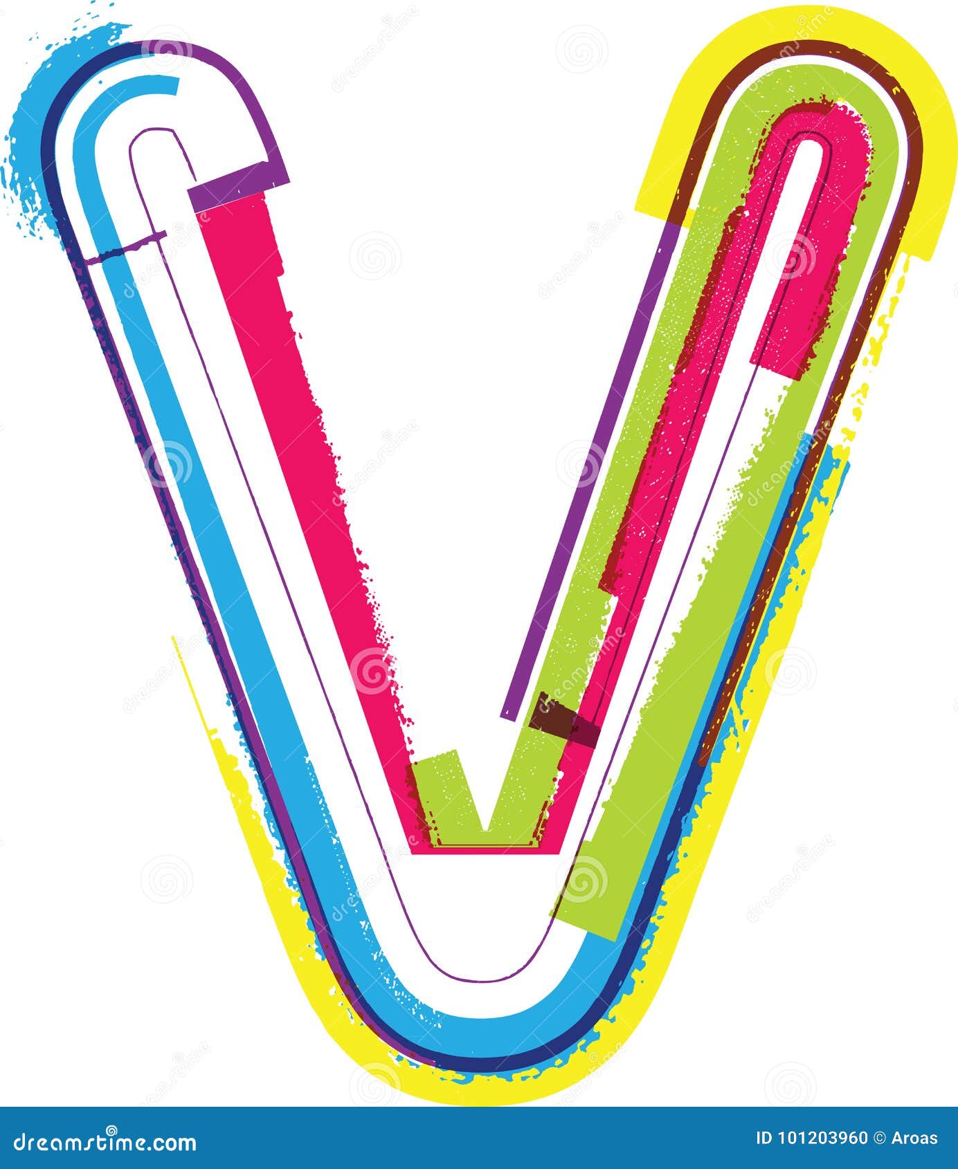 Colorful Grunge LETTER V stock vector. Illustration of font - 101203960