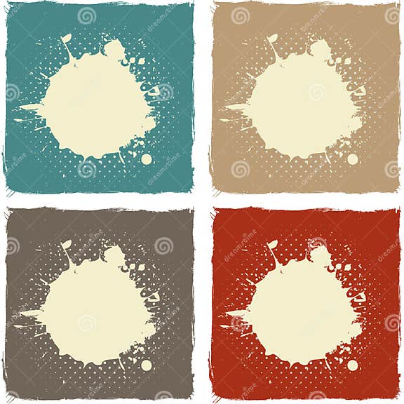 Colorful Grunge Splash Set Background Stock Vector - Illustration of ...