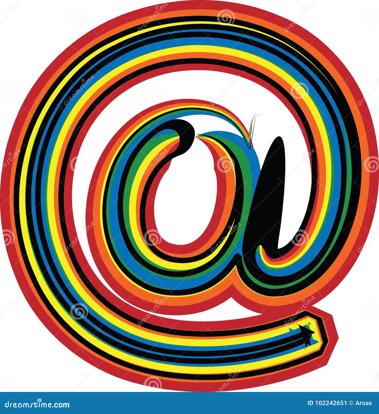 Colorful Grunge Symbol stock vector. Illustration of correspondence ...