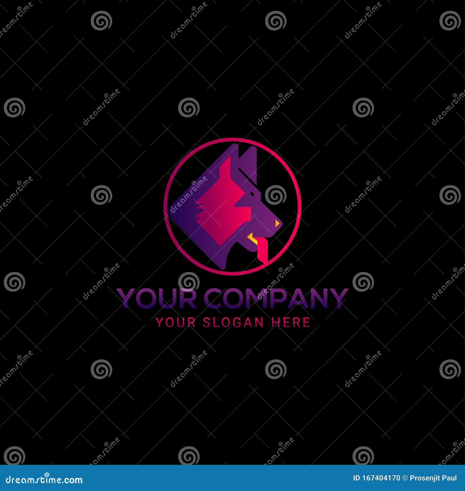 Colorful Guard Dog Vector Logo Design Stock Vector - Illustration of ...