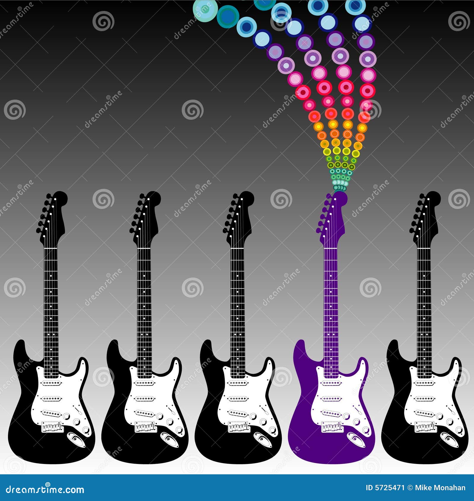 Colorful guitar music stock vector. Illustration of colourful - 5725471