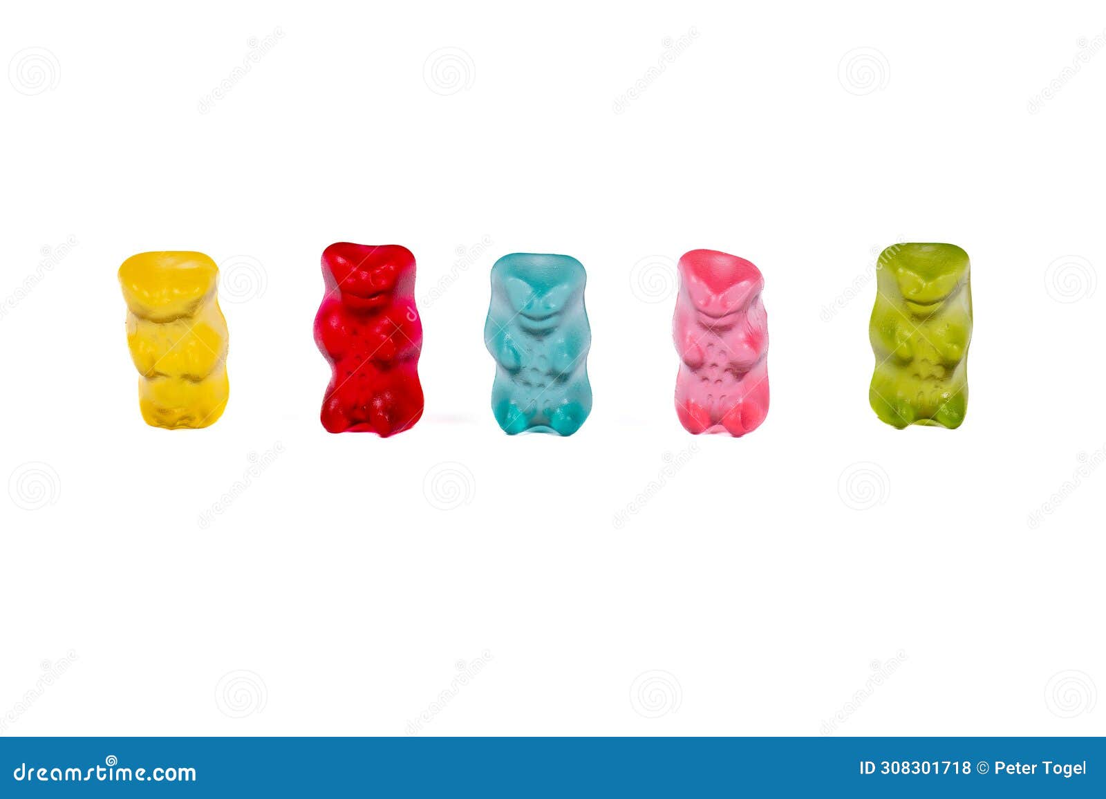 Unique Red Gummy Bear And Group Of Many Yellow Bears. Standing Out From ...