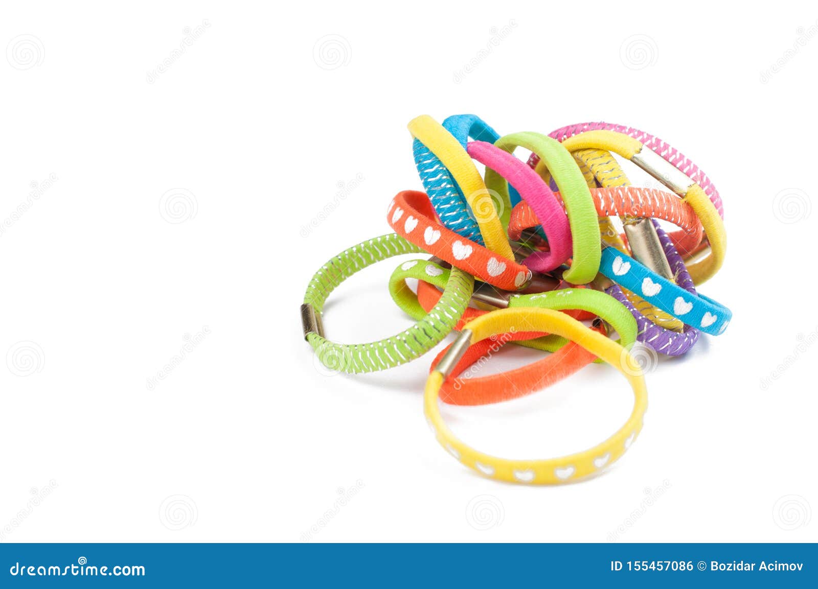 Colorful Hair Bands Isolated on White Background.Copy Space Stock Photo ...