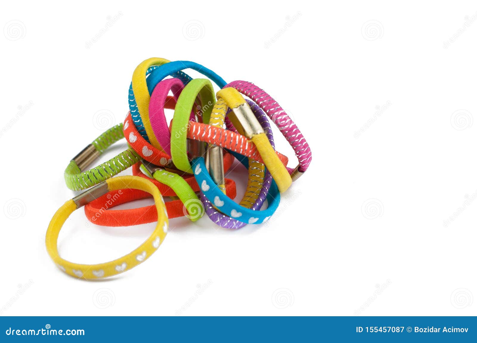 Colorful Hair Bands Isolated on White Background.Copy Space Stock Image ...