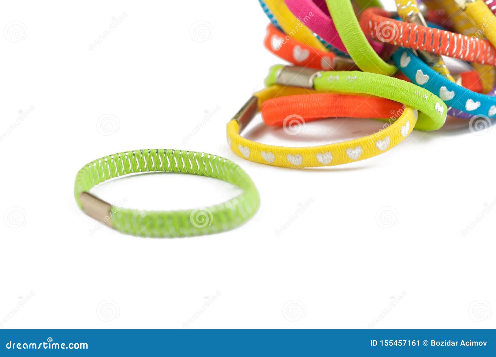 Colorful Hair Bands Isolated on White Background.Copy Space Stock Image ...