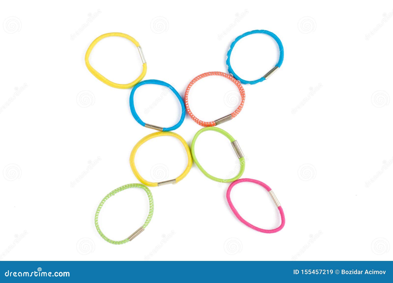 Colorful Hair Bands Isolated on White Background.Copy Space Stock Image ...