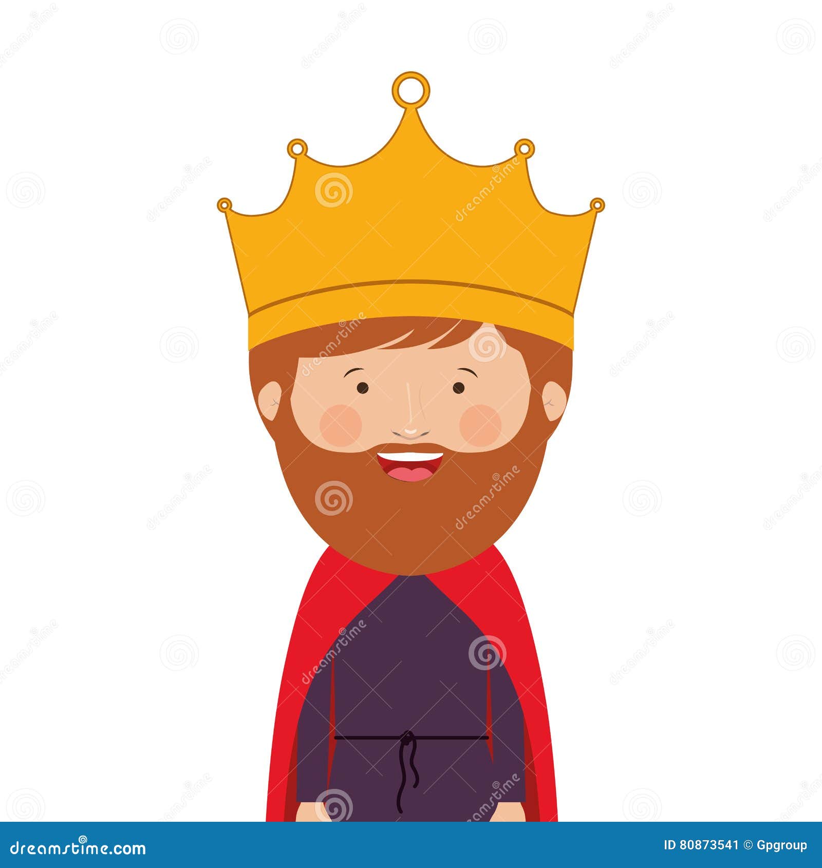 Colorful Half Body King with Crown and Beard Stock Vector ...
