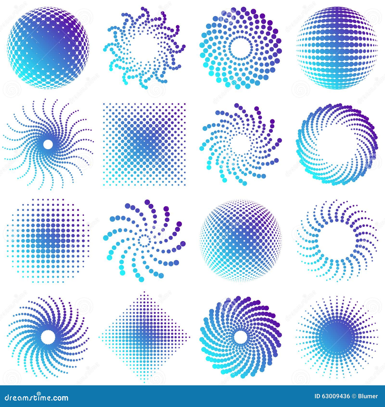 Colorful Halftone Design Elements Stock Vector - Illustration of ...