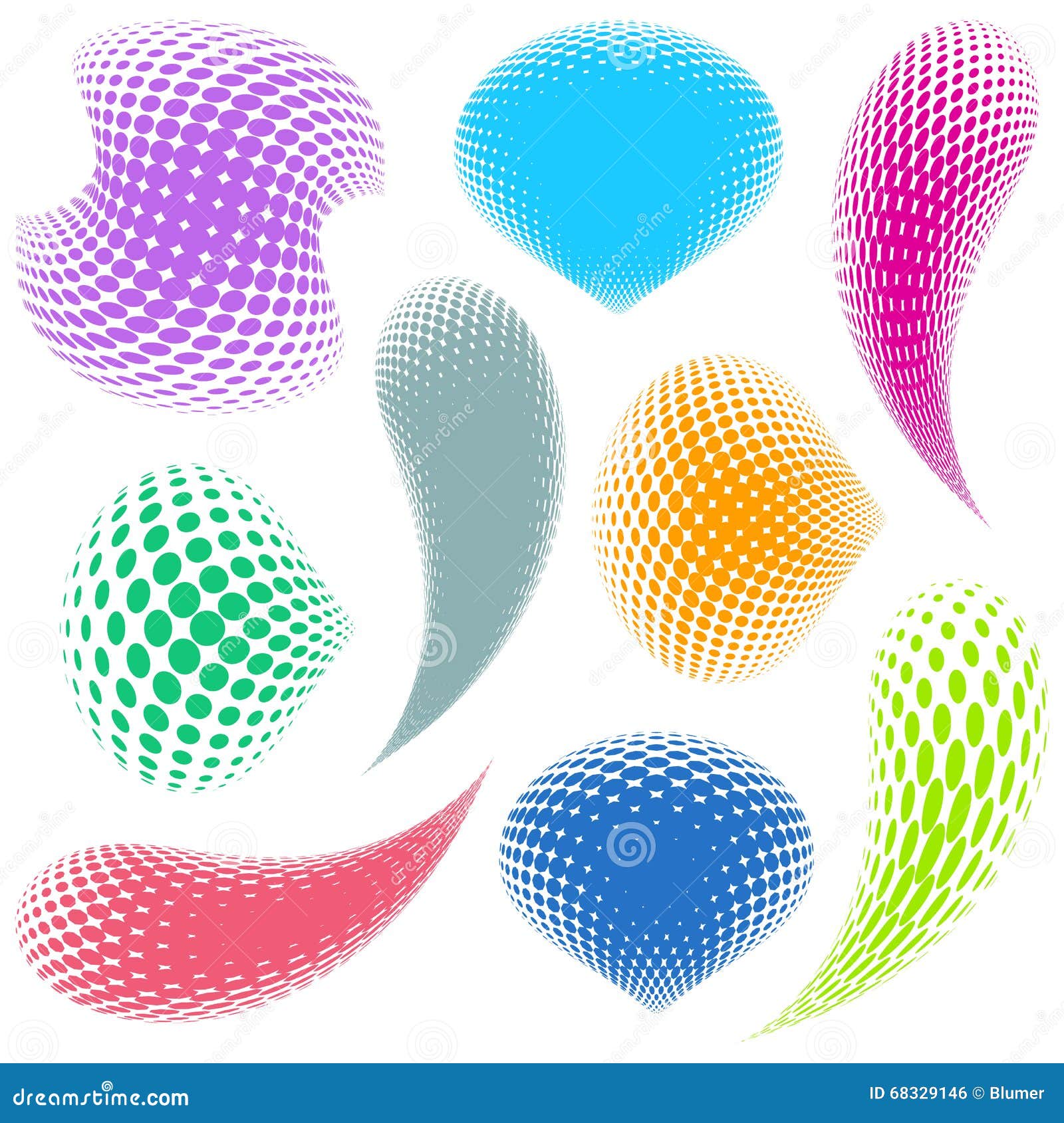 Colorful Halftone Design Elements Stock Vector - Illustration of ...