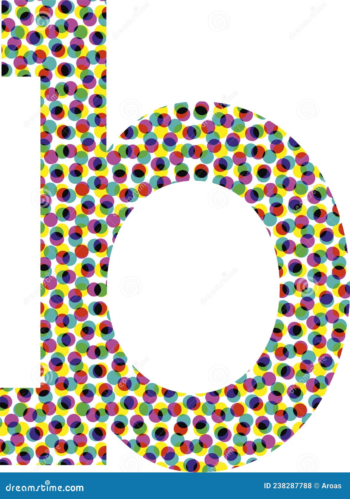 Colorful Halftone Font Design LETTER B Stock Vector - Illustration of ...