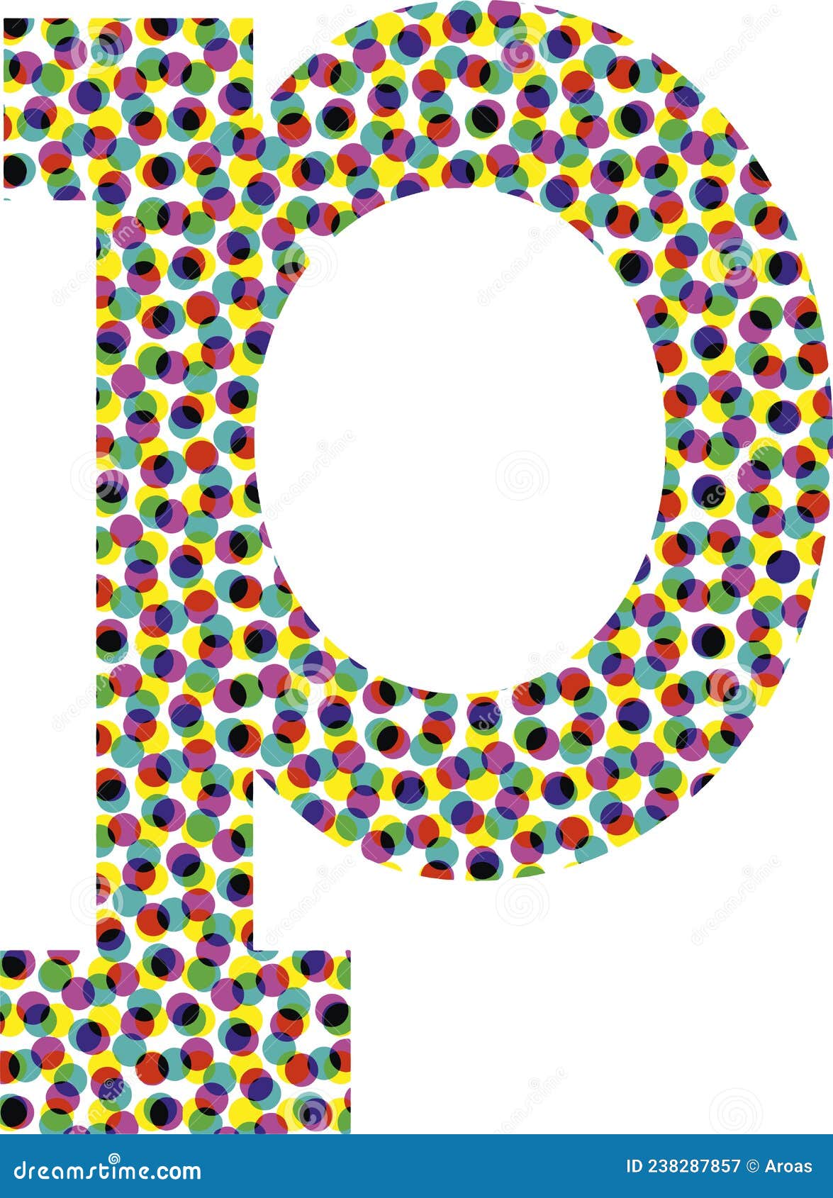 Colorful Halftone Font Design LETTER P Stock Vector - Illustration of ...