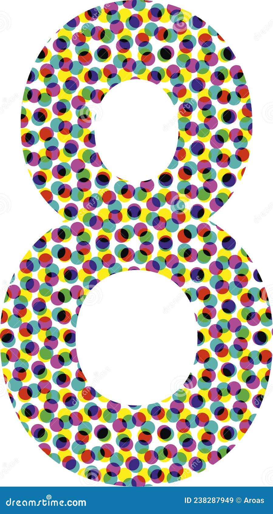 Colorful Halftone Font Design NUMBER 8 Stock Vector - Illustration of ...