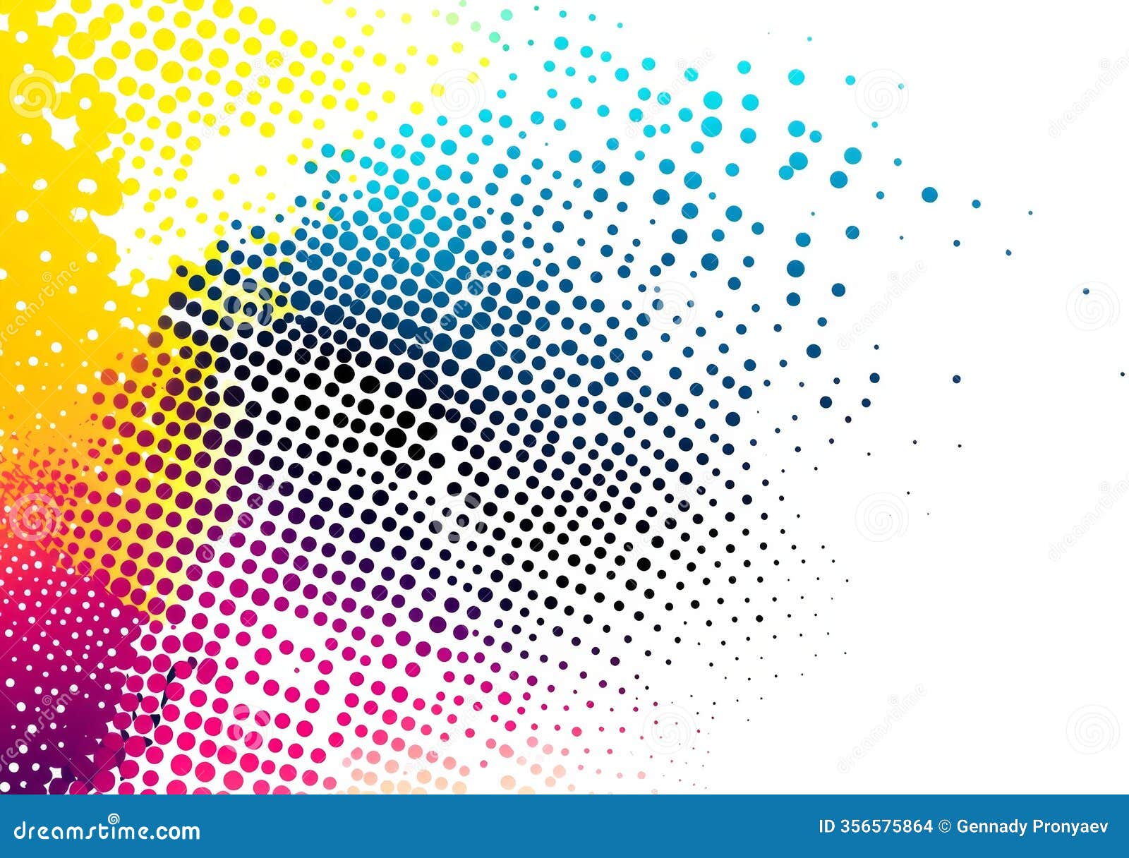 Halftone CMYK Set Of Overlay Backgrounds. Four Colored Vector Blots ...