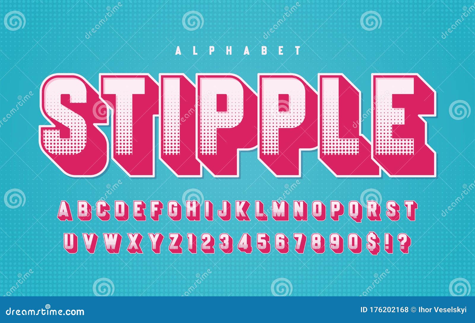 Colorful Halftone Styled Vector Uppercase Letters, Alphabet, Typ Stock ...