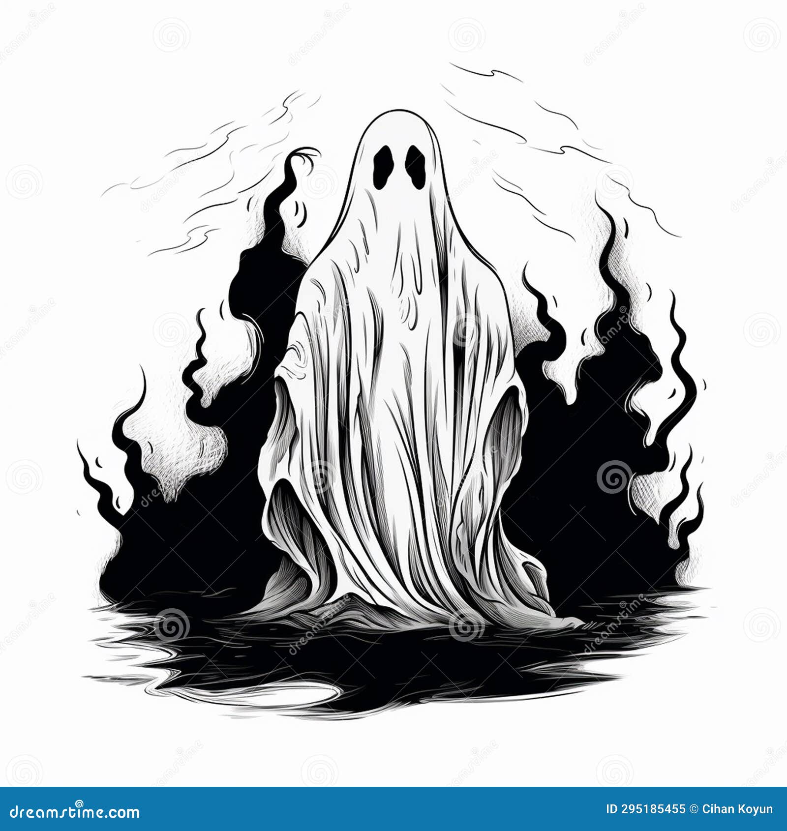 Colorful Halloween Ghost Vector Art Stock Illustration - Illustration ...