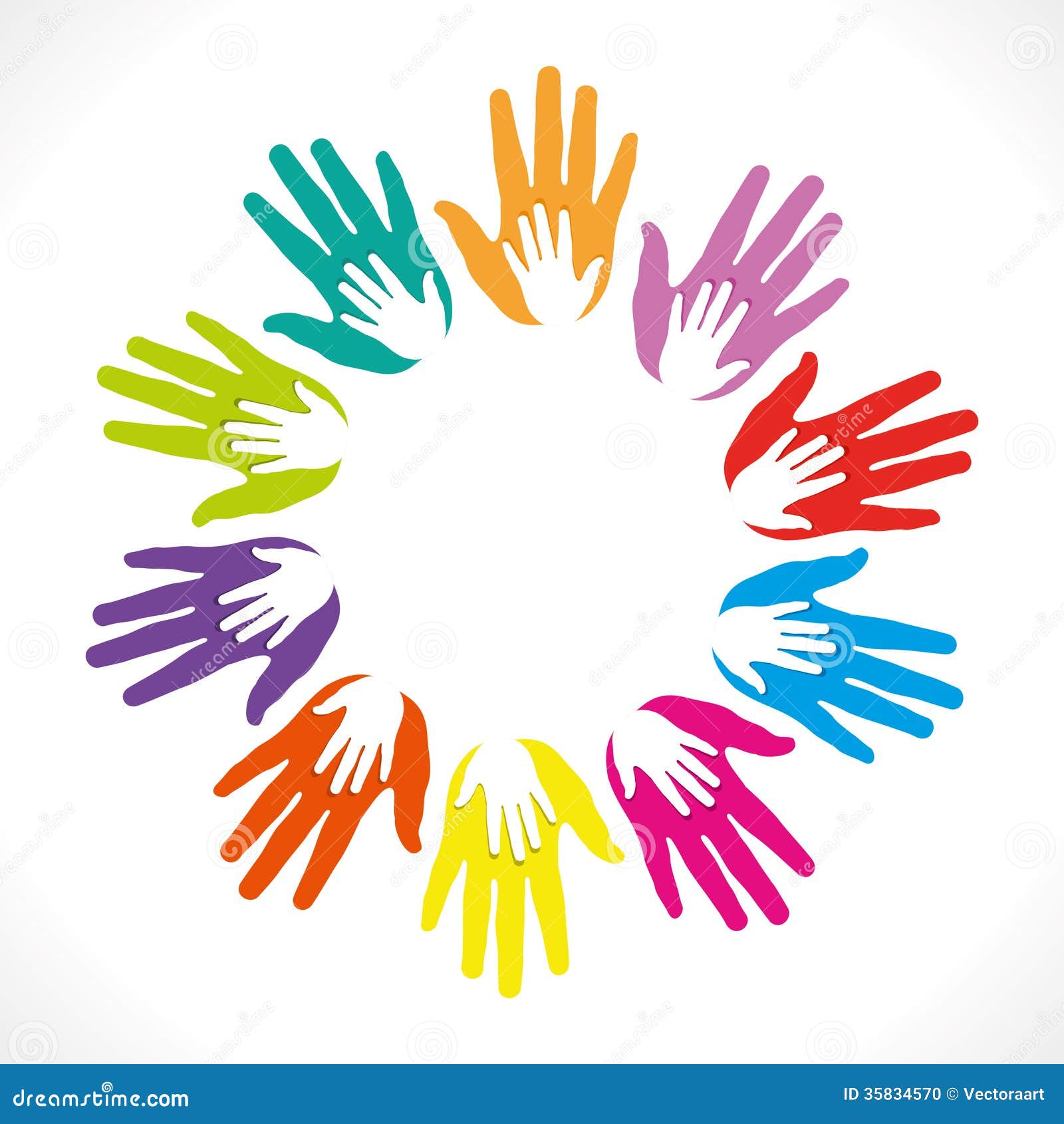 Colorful hand background stock vector. Illustration of bright - 35834570