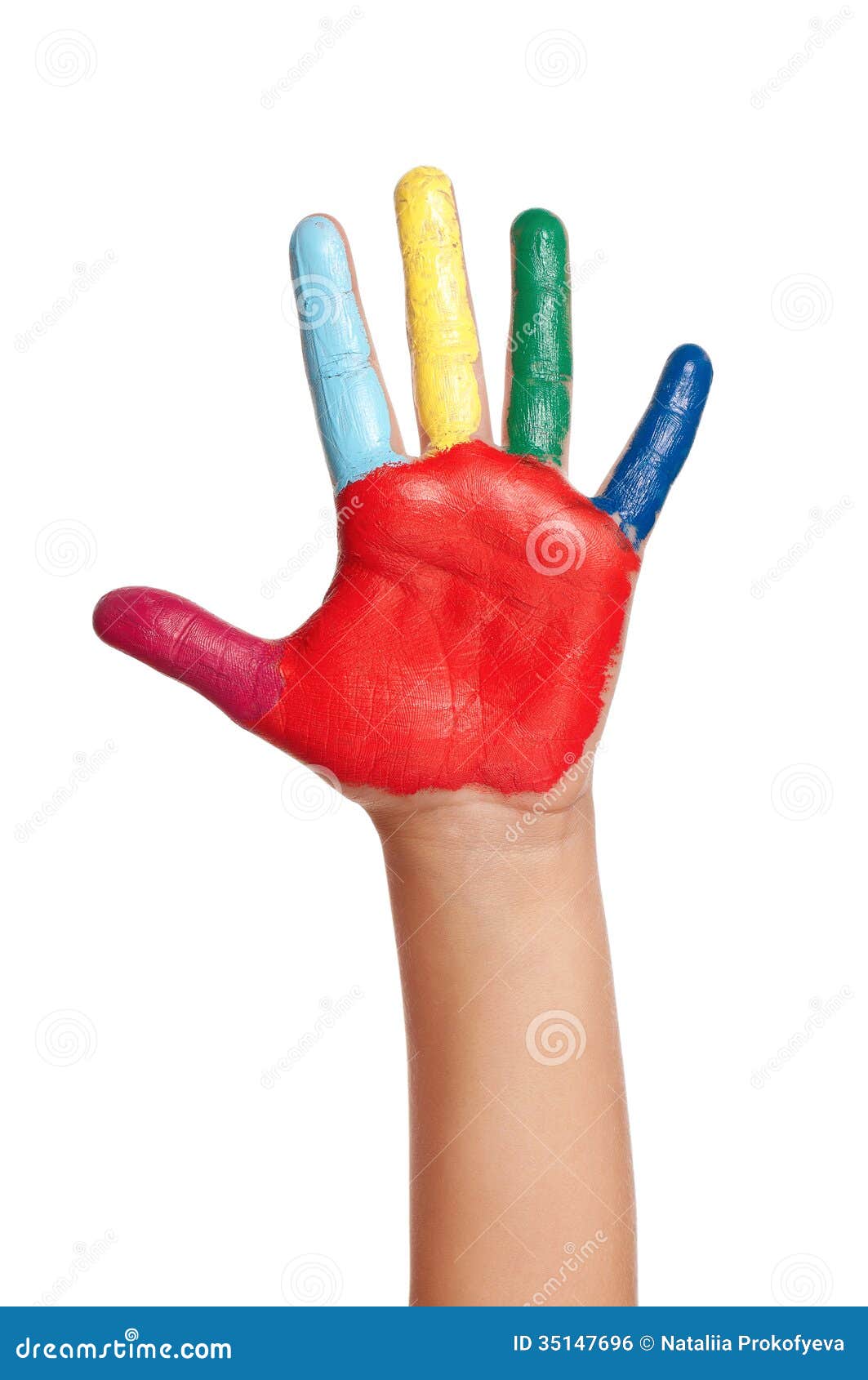 Colorful hand stock photo. Image of artistic, green, isolated - 35147696