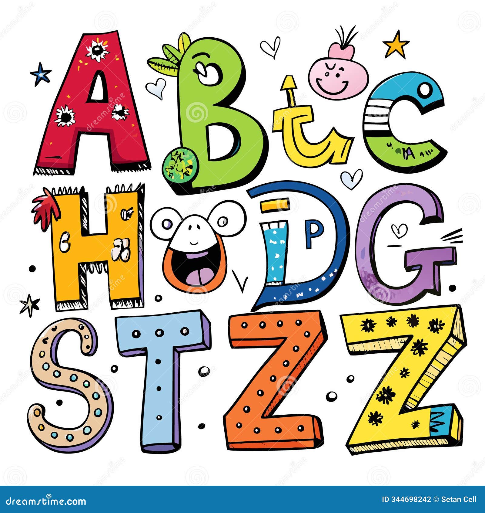 Colorful Hand-drawn Alphabet Letters with Fun and Whimsical Designs ...