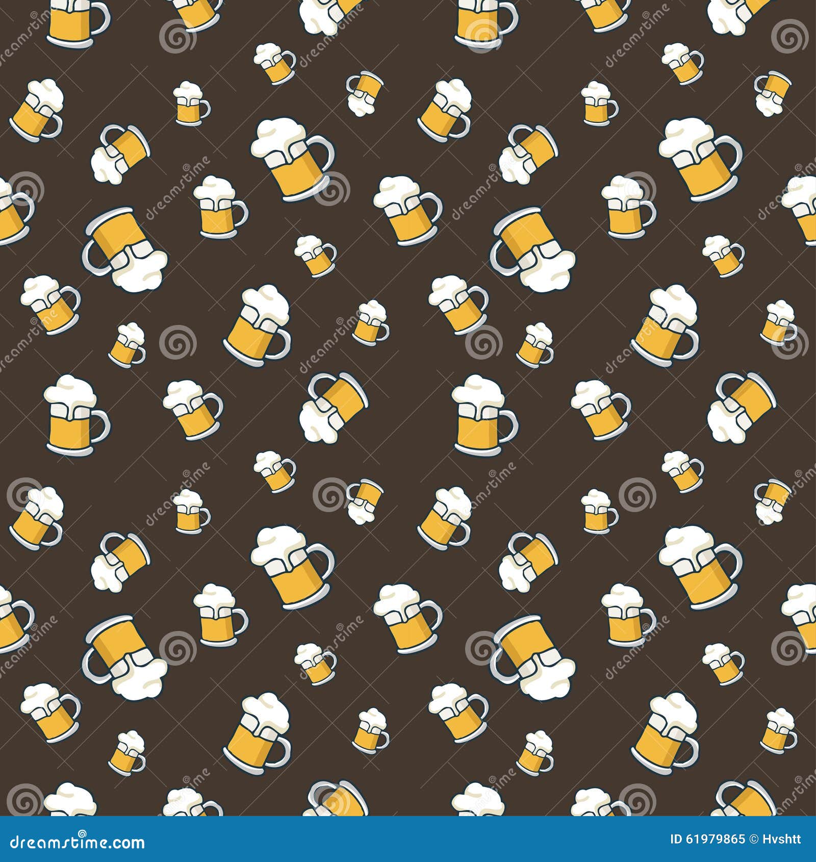 Colorful Hand Drawn Beer Seamless Pattern Stock Vector - Illustration ...