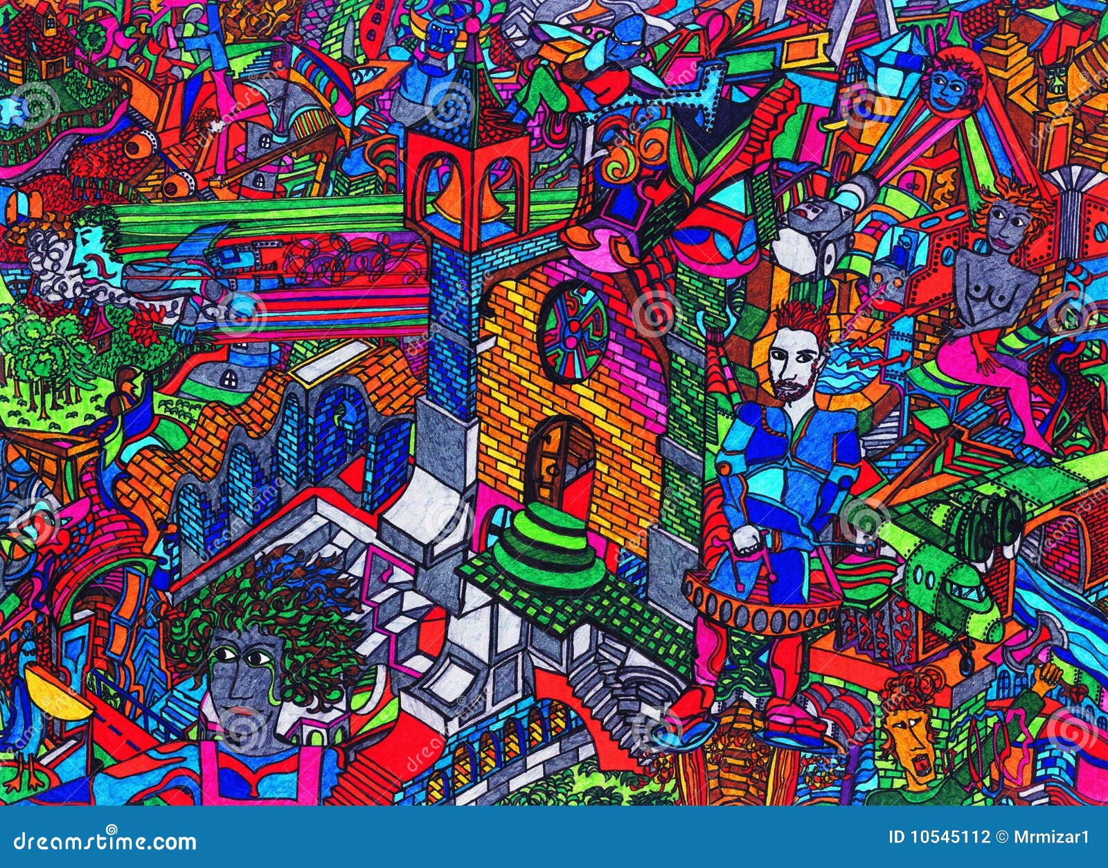 Colorful Hand Drawn Cartoon Stock Illustration - Illustration of colour ...