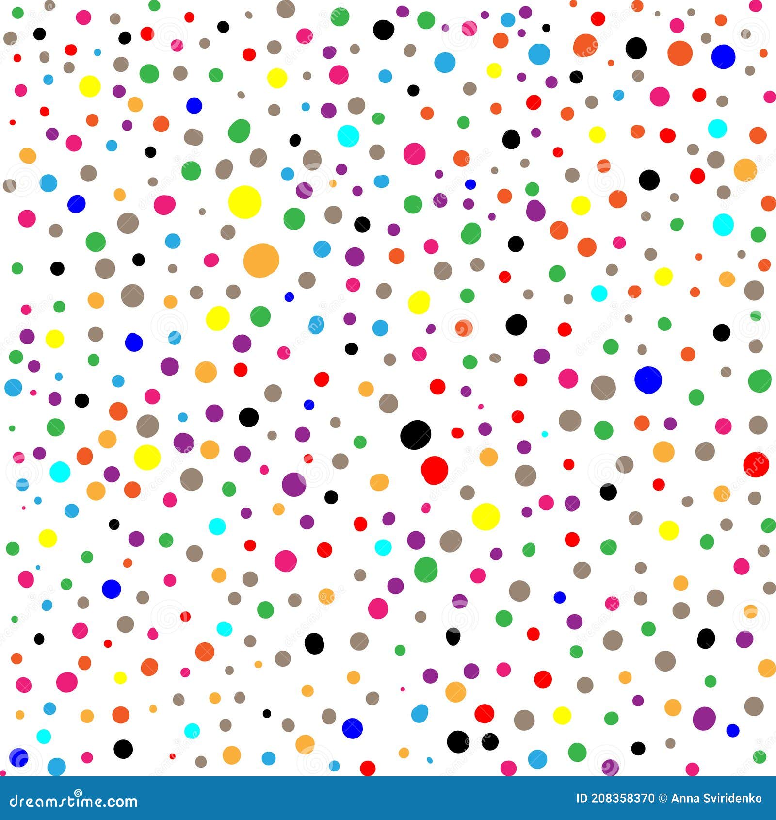 Colorful Hand Drawn Dots Abstract Background Stock Illustration ...