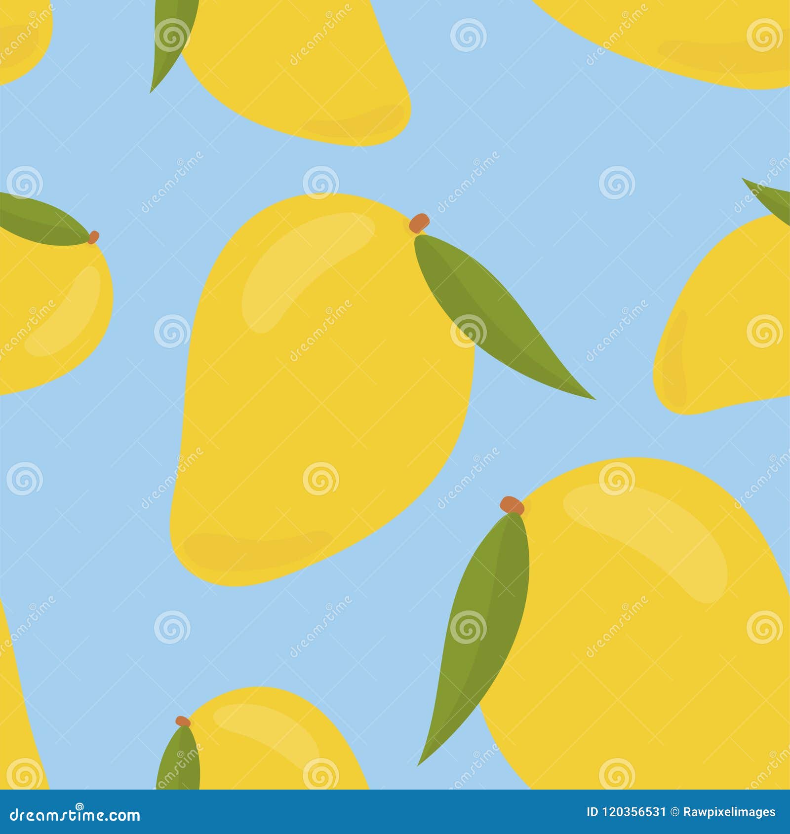 Colorful Hand Drawn Mango Pattern Stock Vector - Illustration of ...
