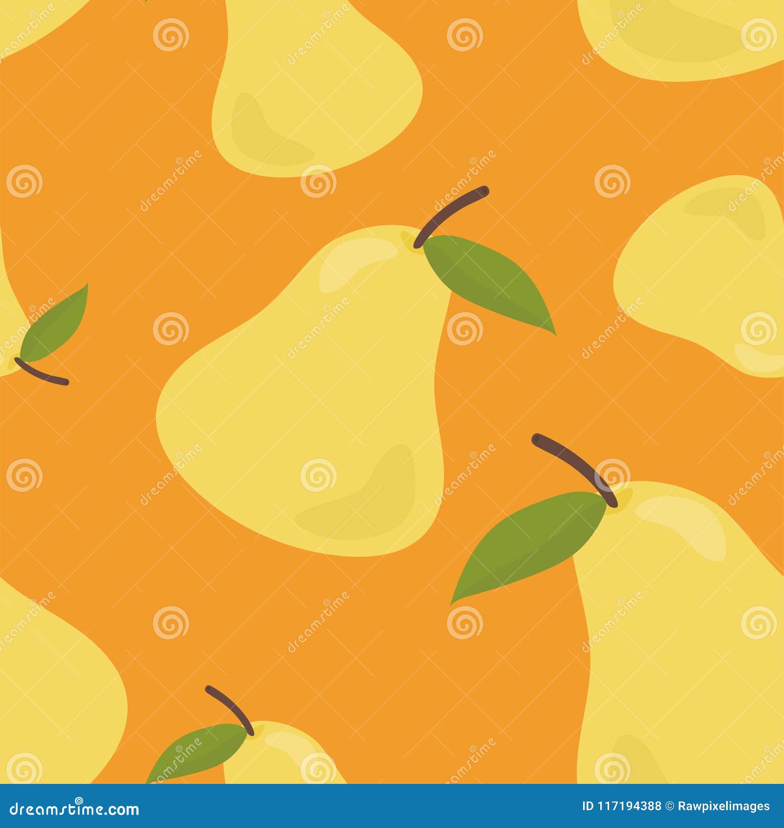 Pear Pattern Background. Yellow Fruit Wallpaper Stock Image ...