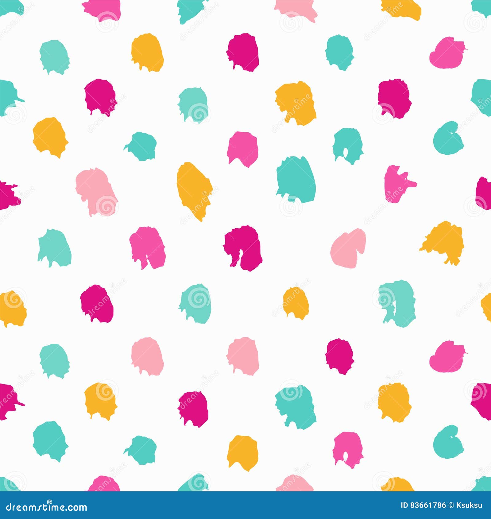 Colorful Hand-drawn Polka Dot Seamless Pattern Stock Vector ...
