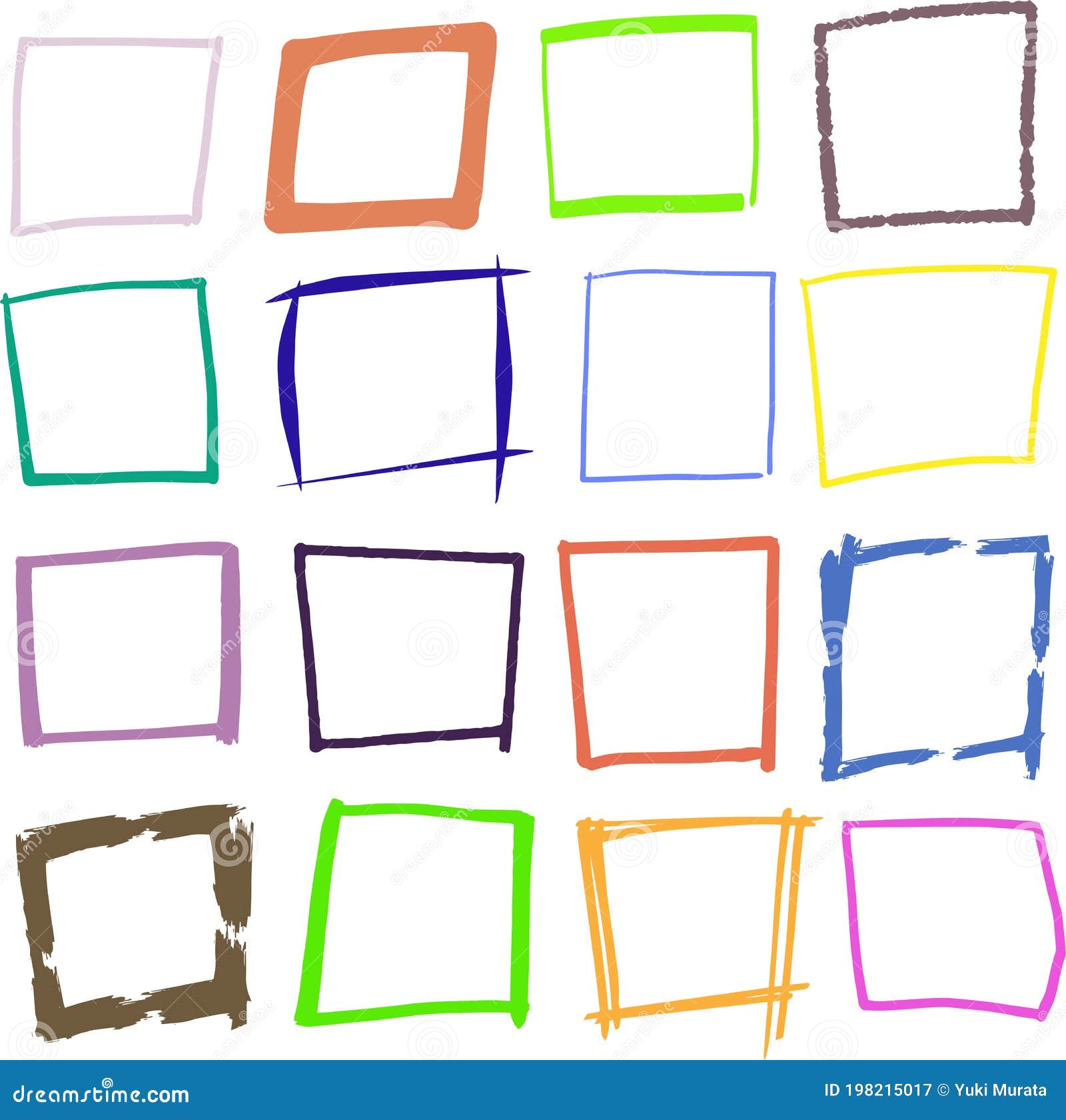 Colorful Hand-drawn Rectangle Set Stock Vector - Illustration of design ...
