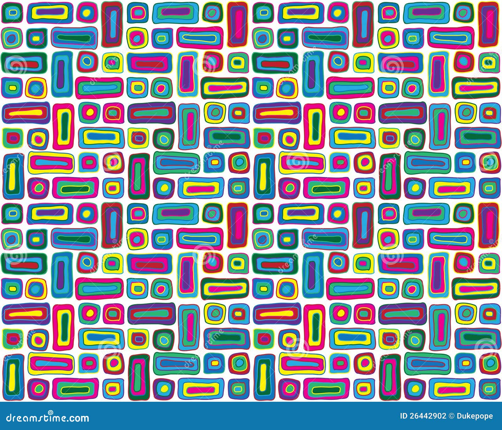 Colorful Hand Drawn Retro Pattern Stock Vector - Illustration of grid ...