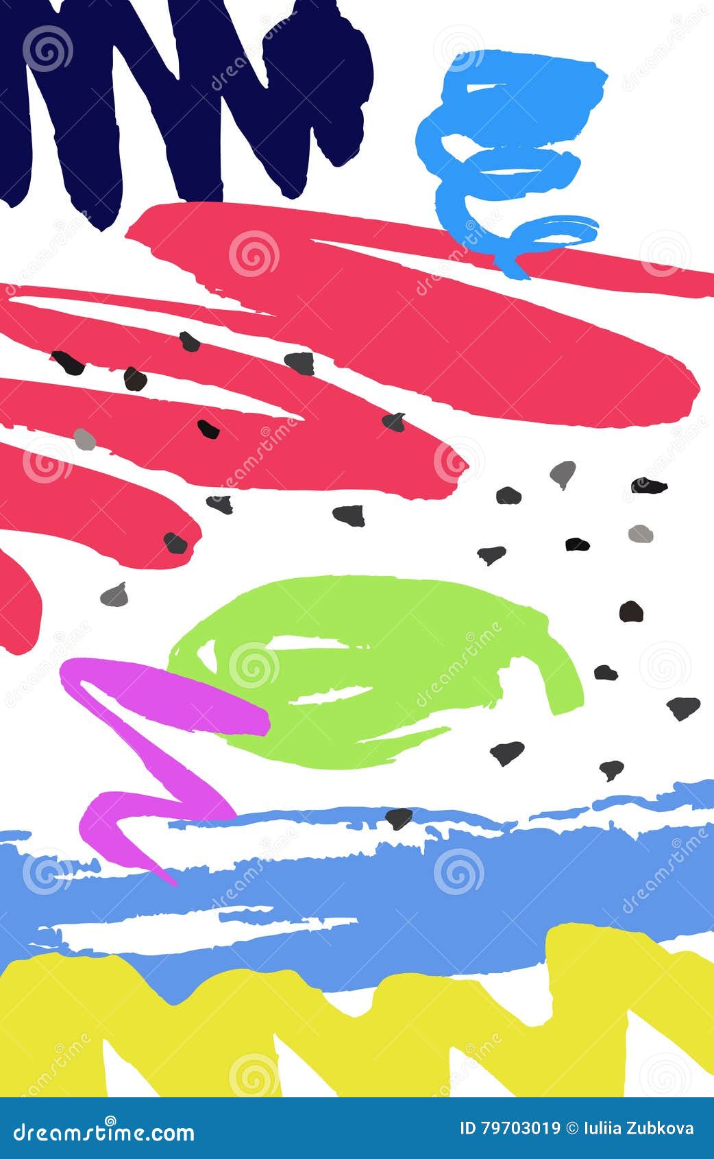 Colorful Hand Drawn Texture with and Elements Design Stock Vector ...