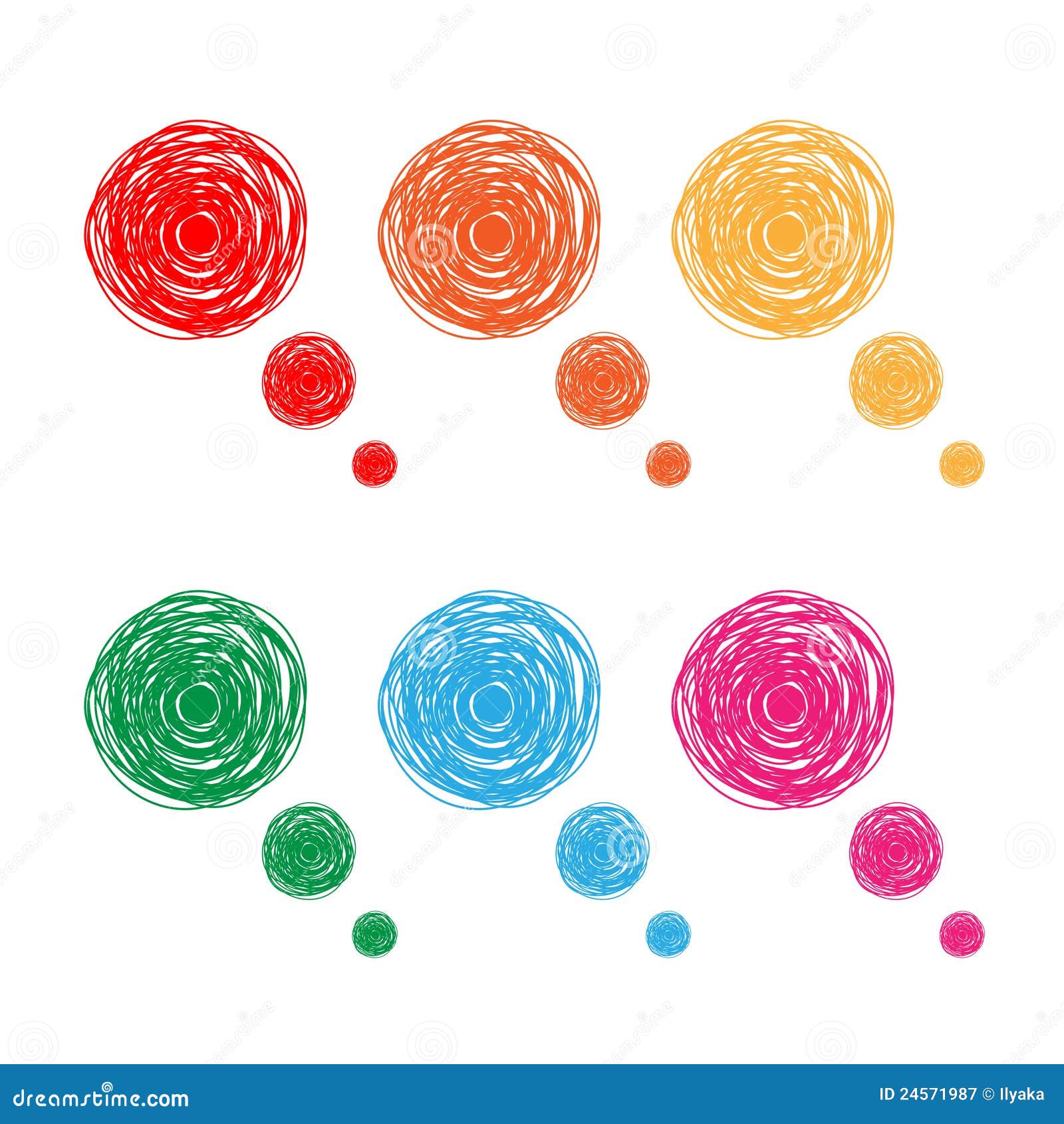Colorful Hand Drawn Thought Bubbles Stock Vector - Illustration of ...