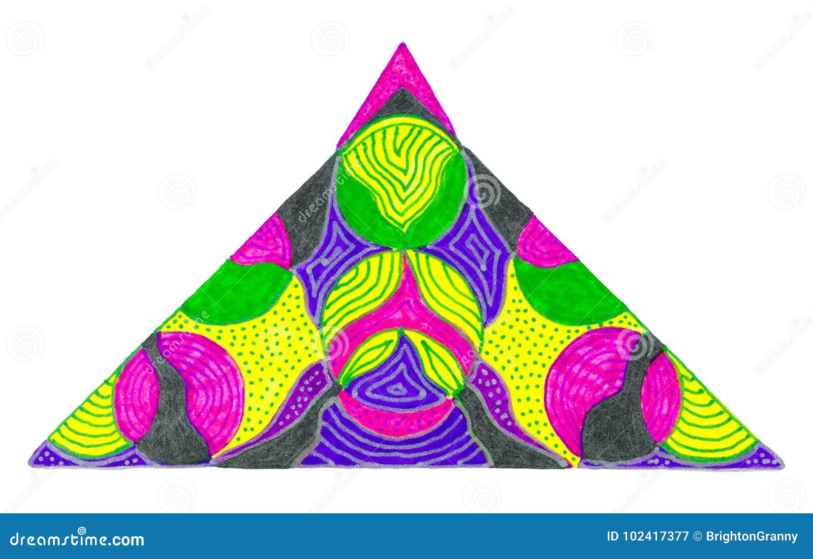 Colorful Hand Drawn Triangle Stock Image - Image of hand, colors: 102417377