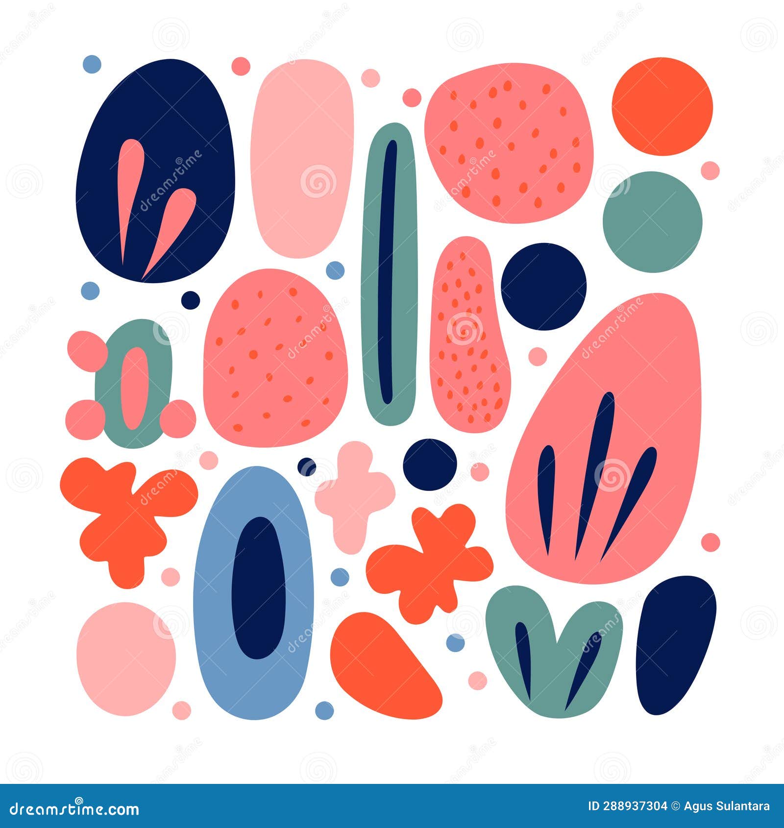 Colorful Hand Drawn Vector Abstract Shapes, Doodle Elements Stock ...