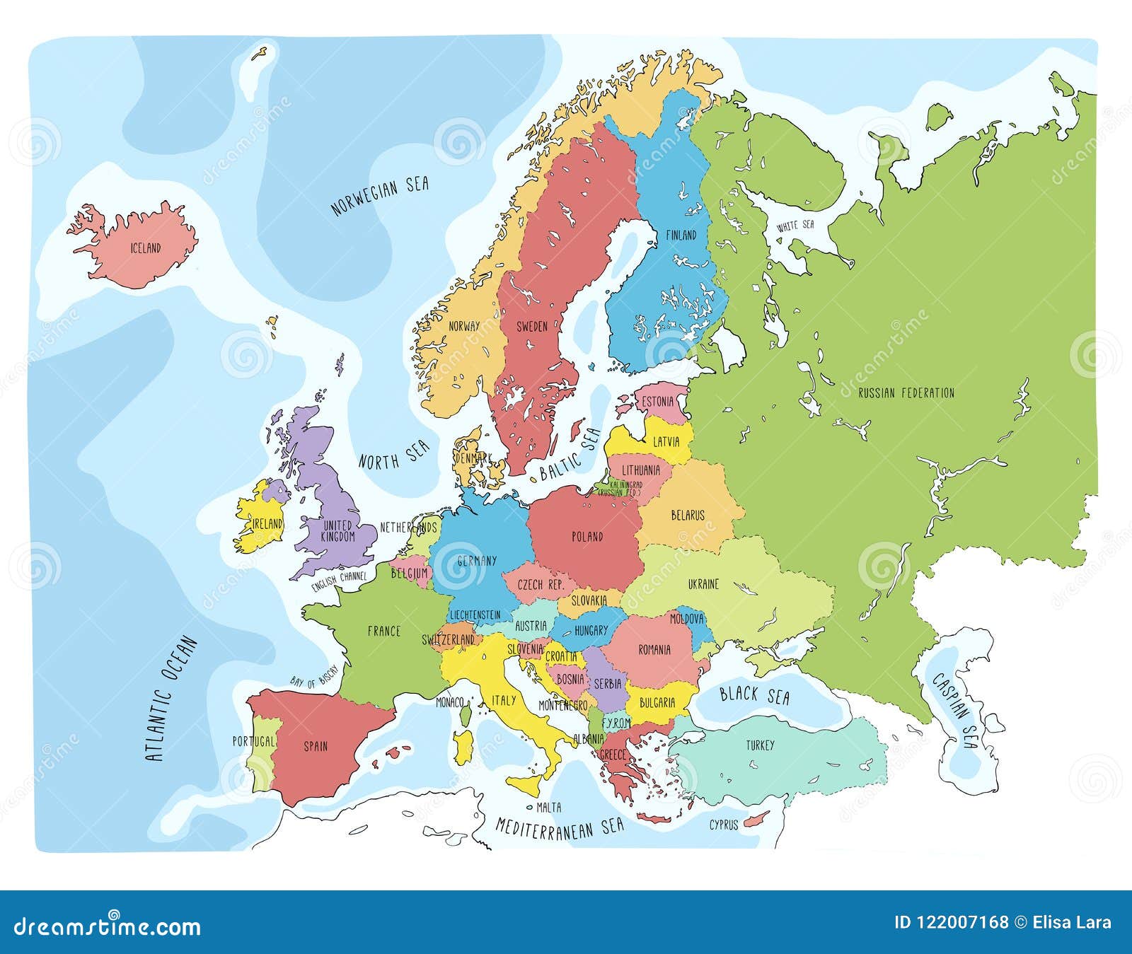 Drawn Map Of Europe With Country Names. European Union. Vector Line ... Drawn Map Of Europe With Country Names. European Union. Vector Line ...