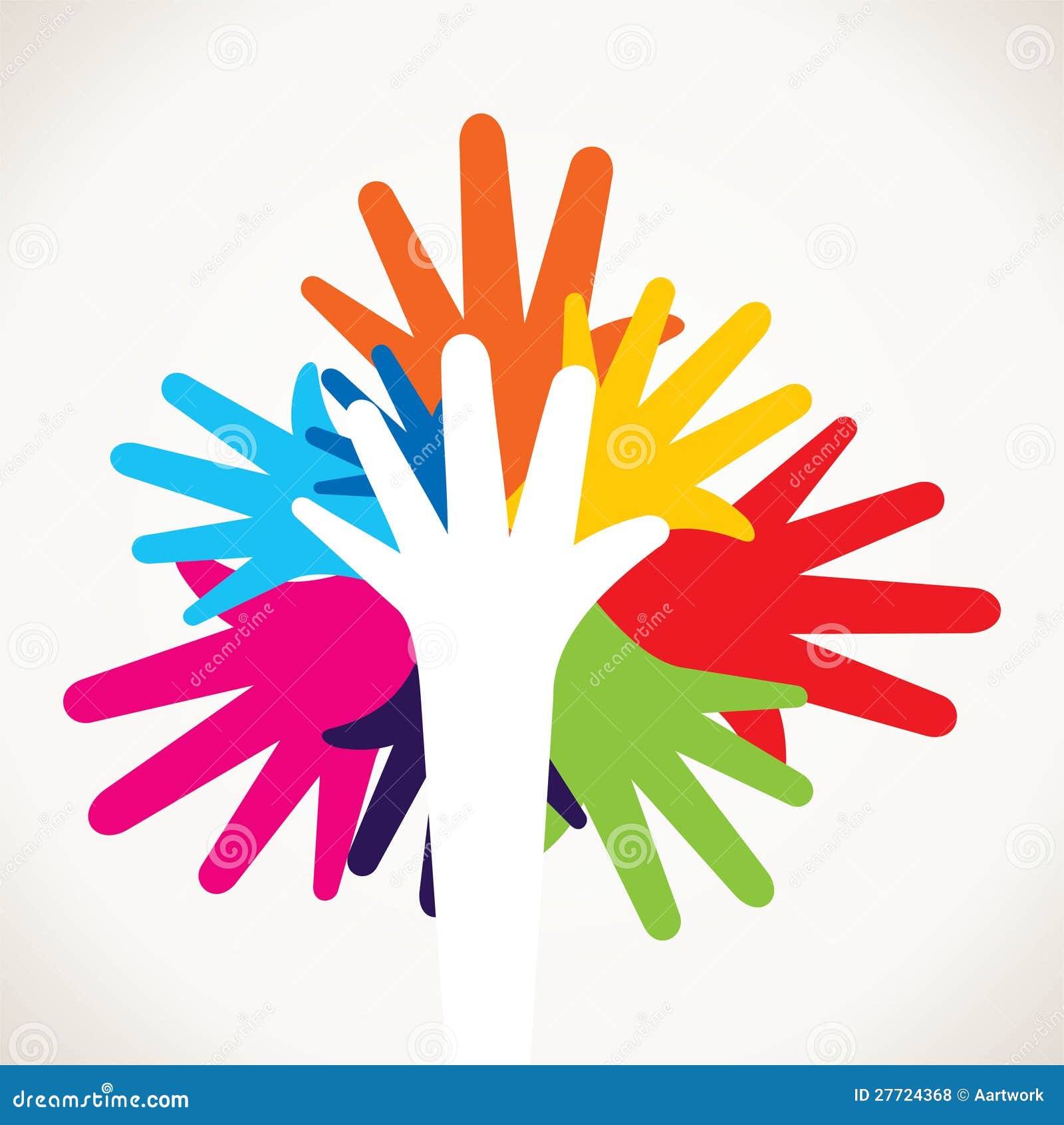 Colorful Hand Like Tree Shape Stock Vector - Illustration of business ...