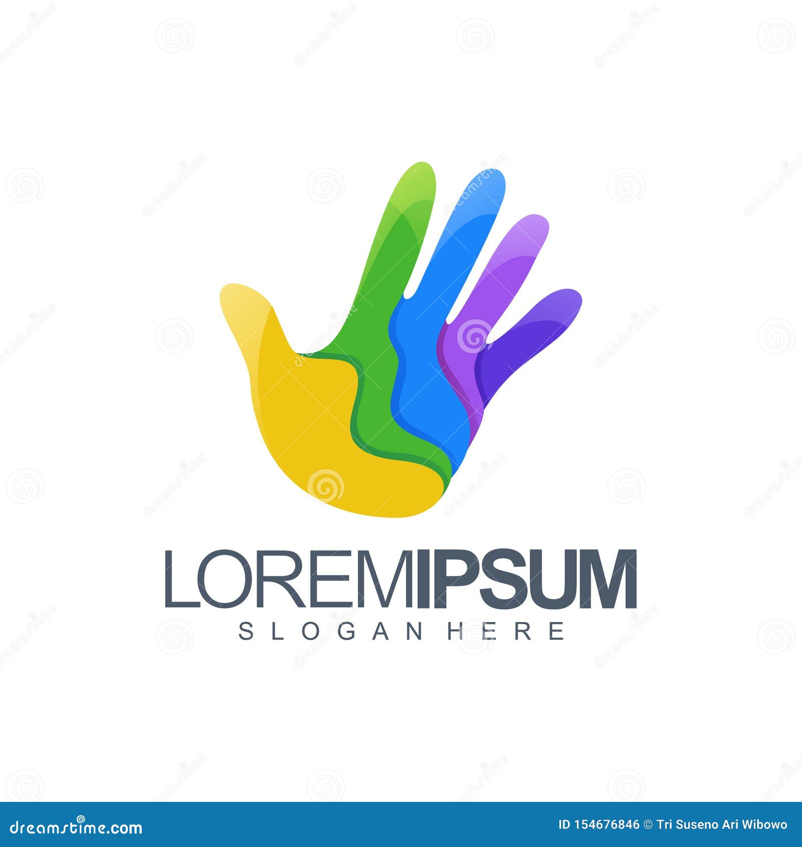 Colorful Hand Logo Design Vector Illustration Stock Illustration ...