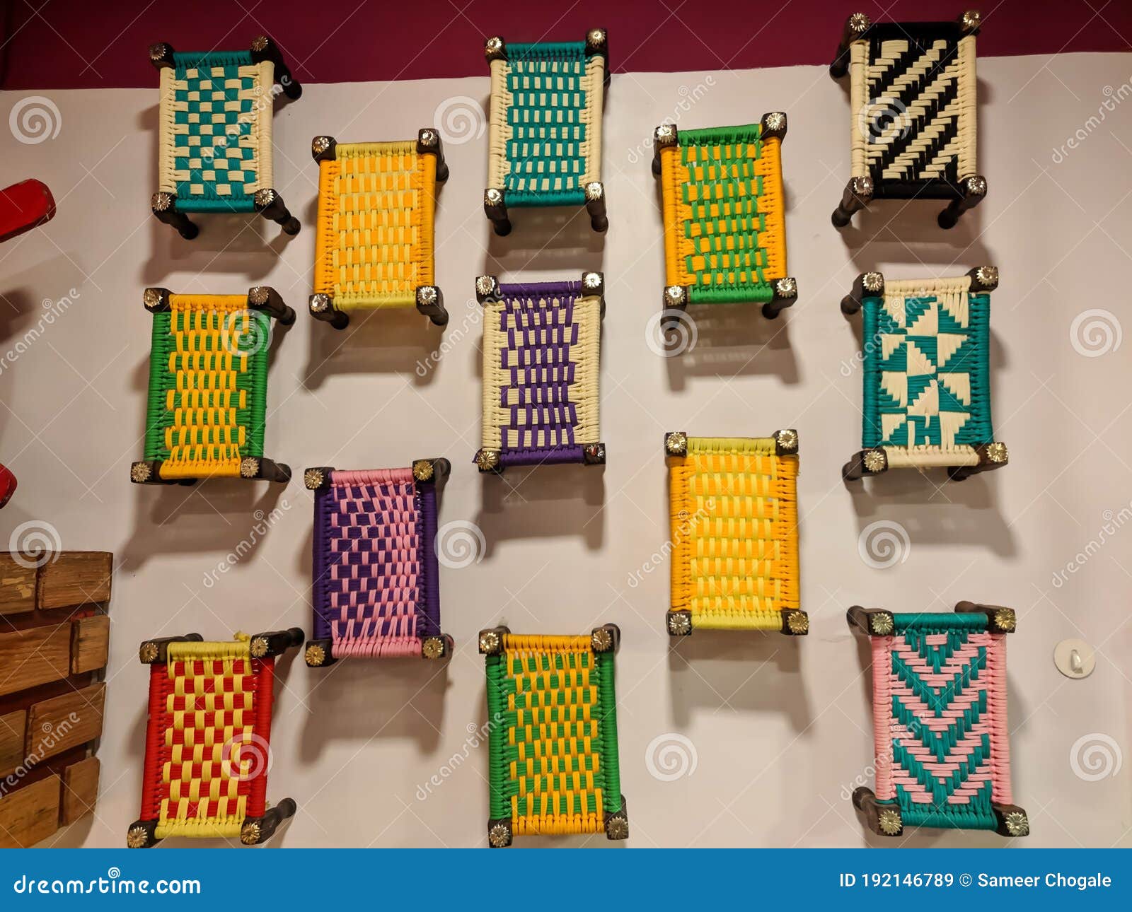 Colorful Hand Made Wall Hanging Showpiece Stock Image - Image of purple ...