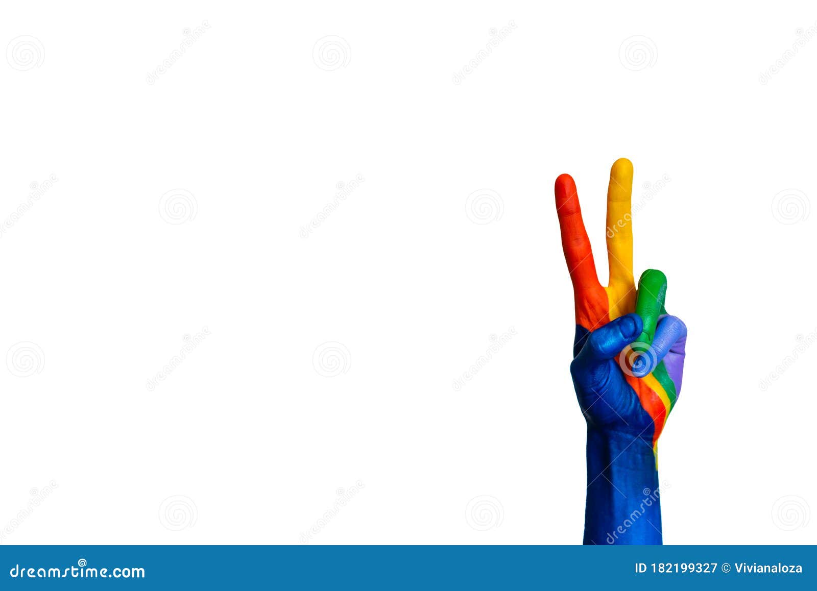 Colorful Hand Making the Peace Symbol Stock Image - Image of female ...