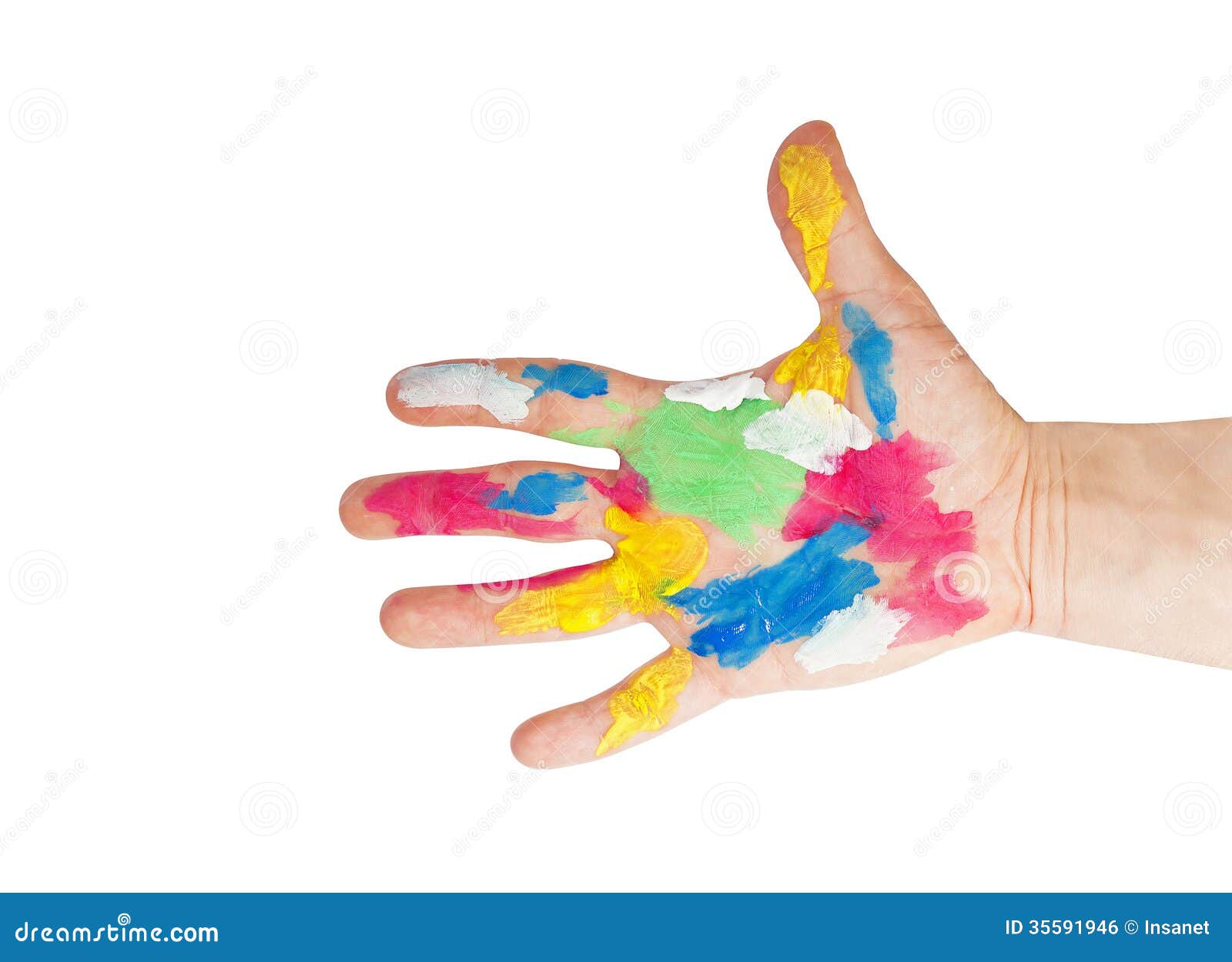 Colorful hand stock photo. Image of tempera, vibrant - 35591946