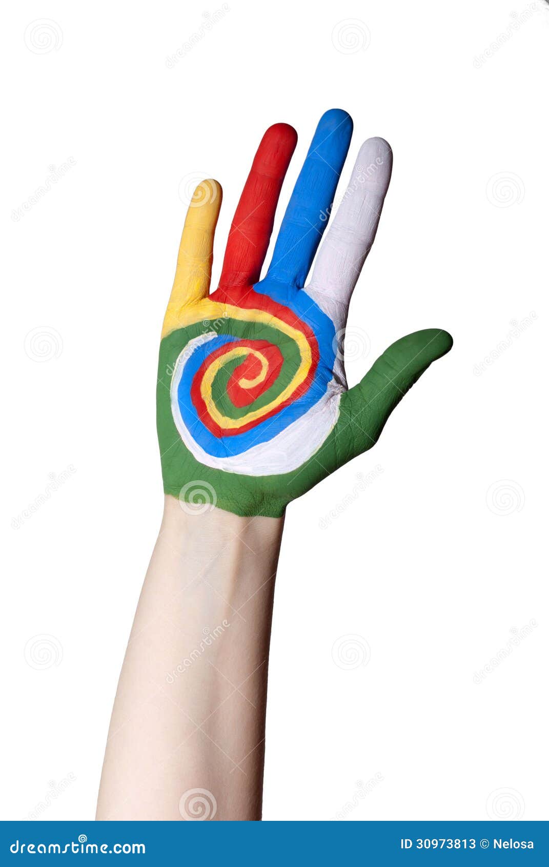Colorful hand stock image. Image of color, absorption - 30973813